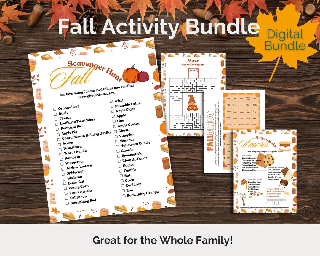 Fall-themed Activity Bundle: Family Fun for the Season - Etsy