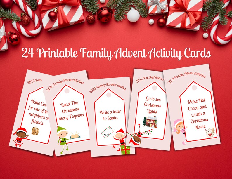 Printable Family Advent Adventure Cards 24 Days of Christmas - Etsy