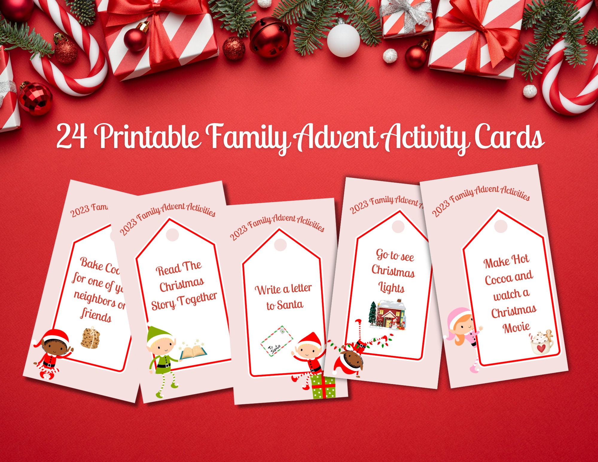 Printable Family Advent Adventure Cards 24 Days of Christmas - Etsy UK