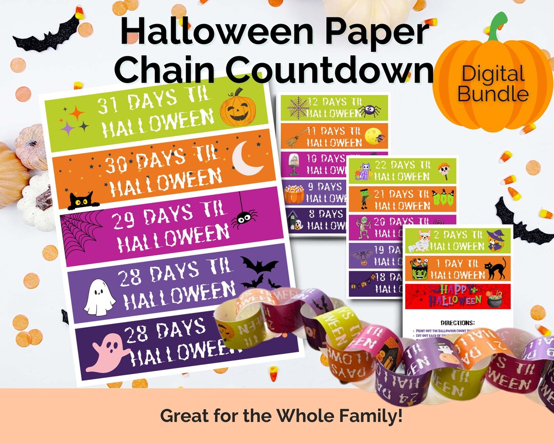 Halloween Paper Chain Countdown - Etsy