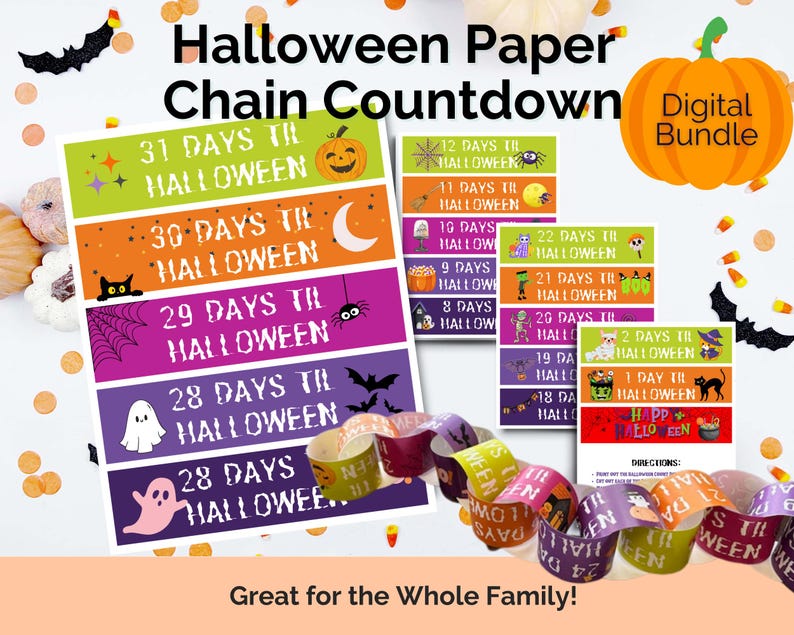 Halloween Paper Chain Countdown - Etsy