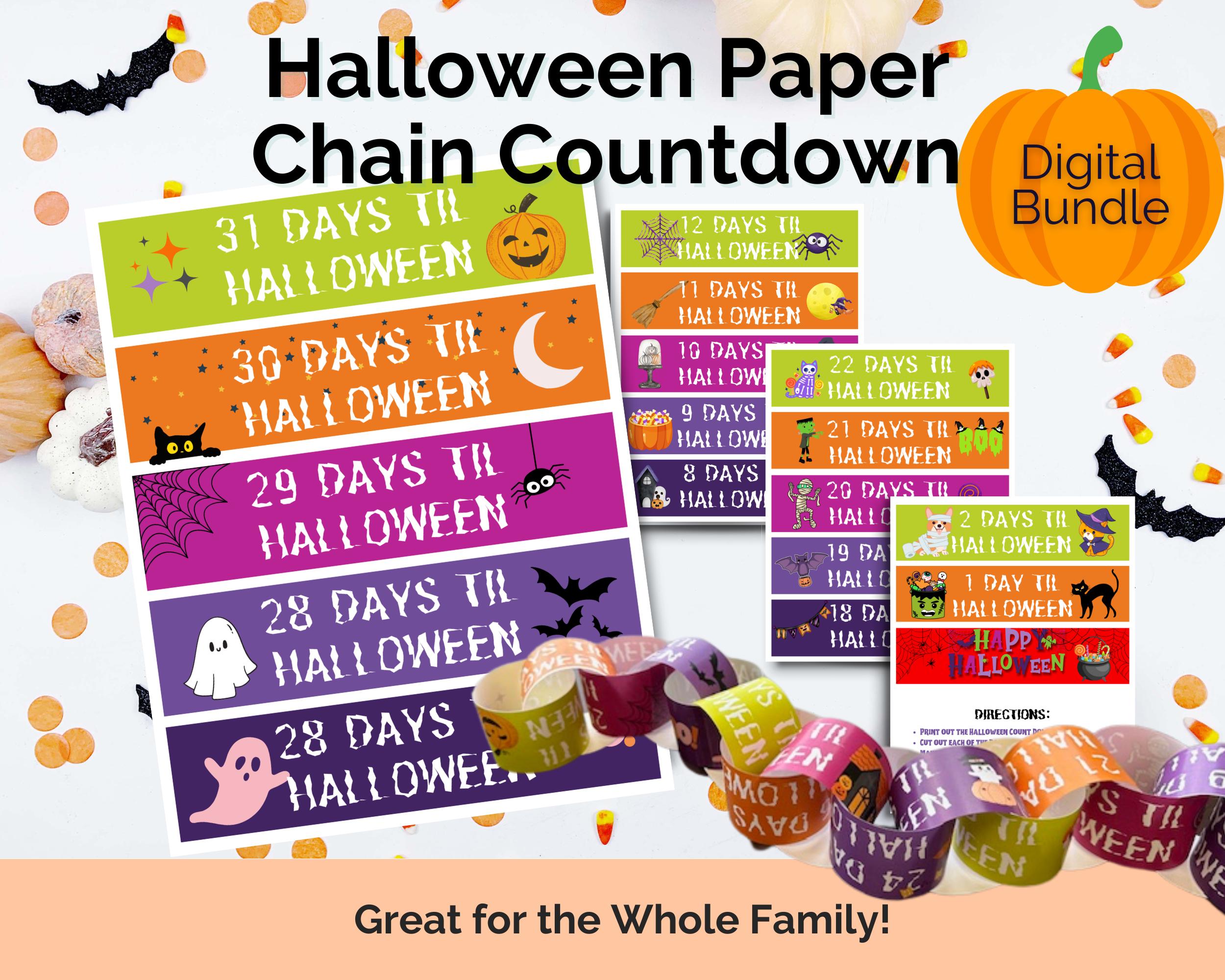 Halloween Paper Chain Countdown - Etsy