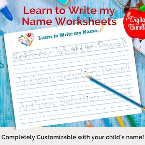 Customizable Name Tracing Worksheet - Etsy