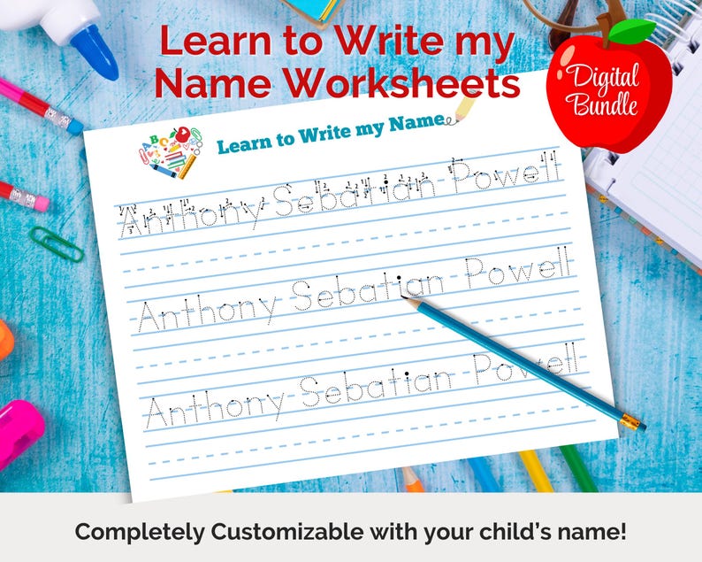 Customizable Name Tracing Worksheet - Etsy