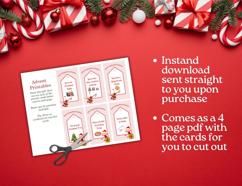 Printable Family Advent Adventure Cards 24 Days of Christmas - Etsy UK