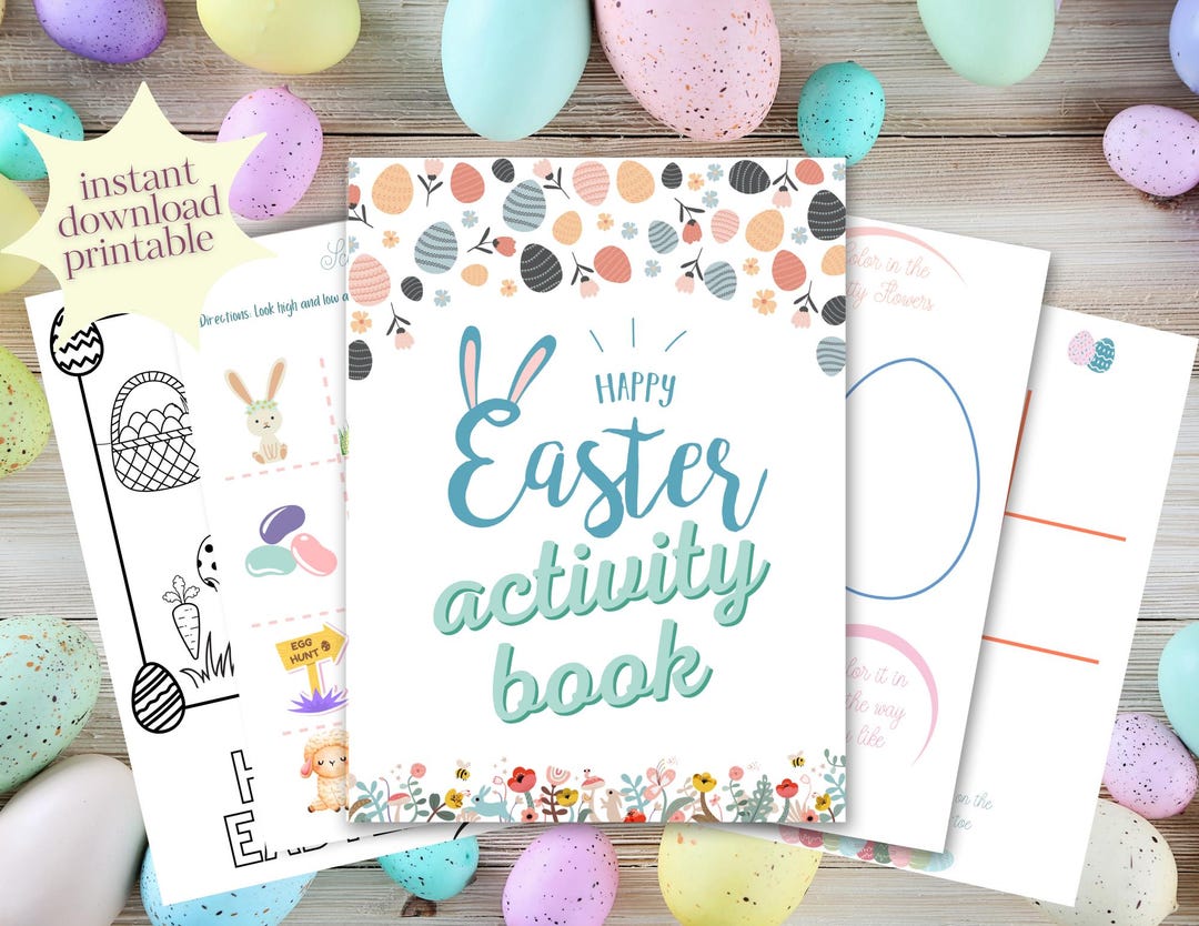 Printable Easter Activity Book: Coloring, Games, Scissor Skills ...