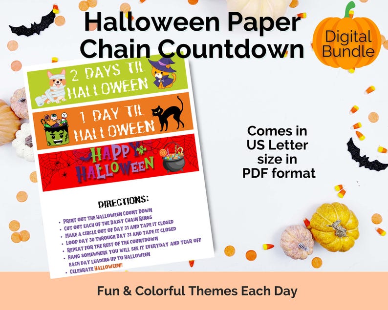 Halloween Paper Chain Countdown - Etsy