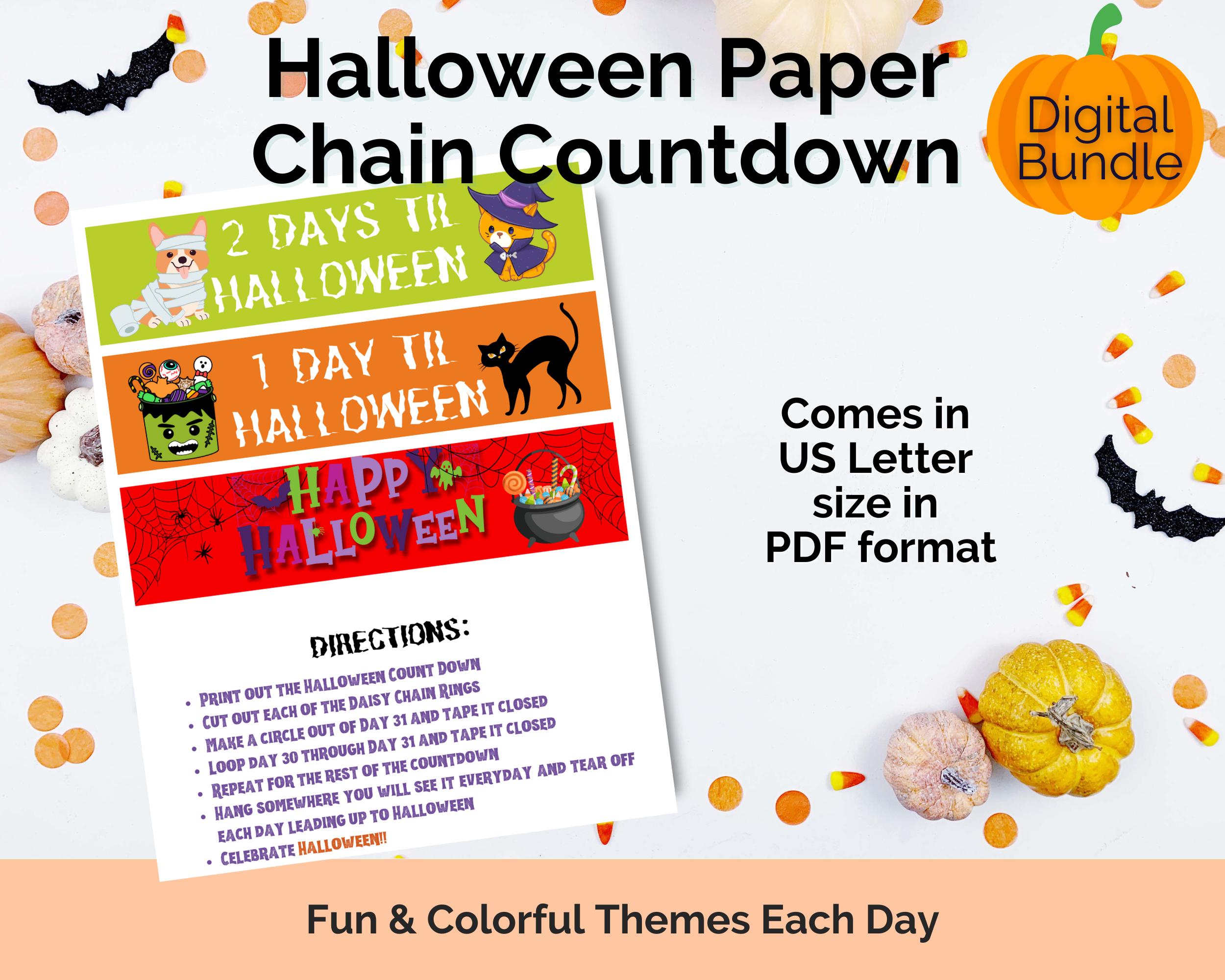 Halloween Paper Chain Countdown - Etsy