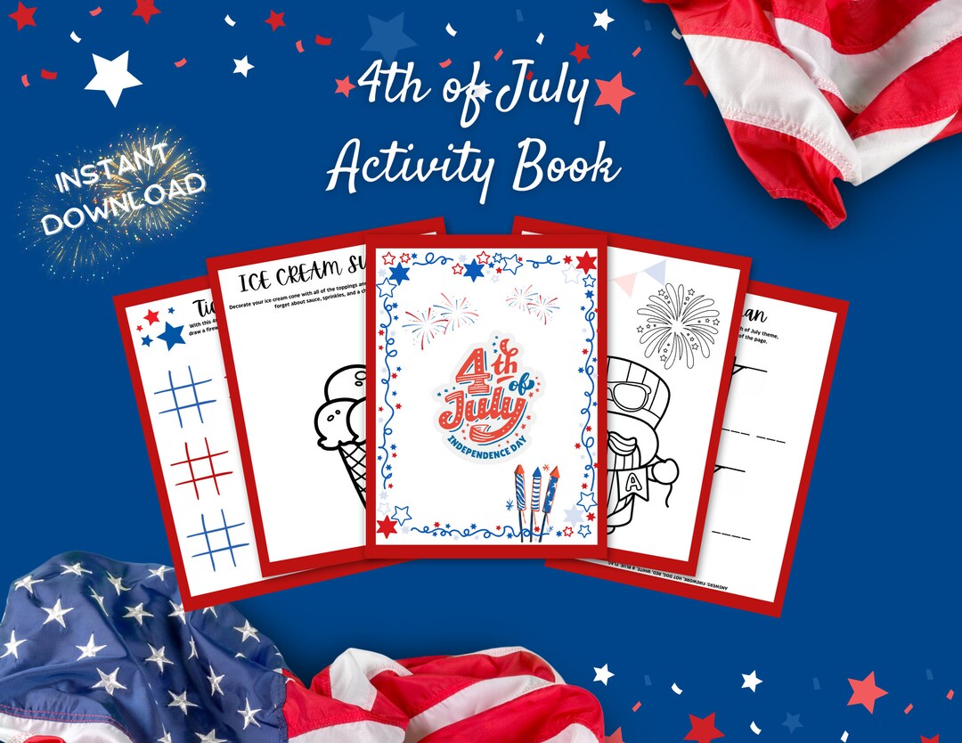 4th of July Activity Book for Kids - Etsy