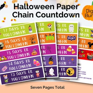 Halloween Paper Chain Countdown - Etsy