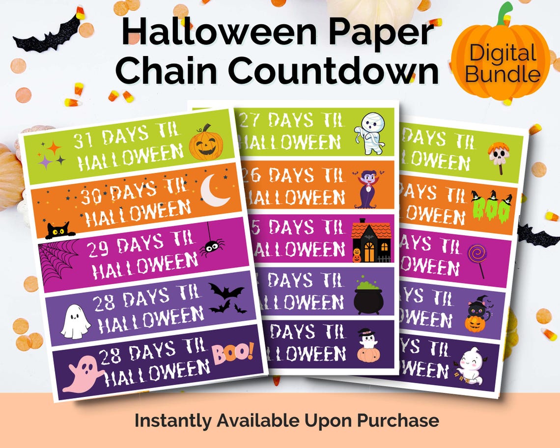 Halloween Paper Chain Countdown - Etsy