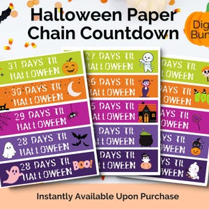 Halloween Paper Chain Countdown - Etsy