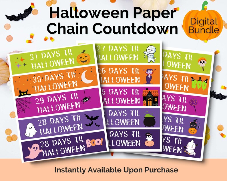 Halloween Paper Chain Countdown - Etsy