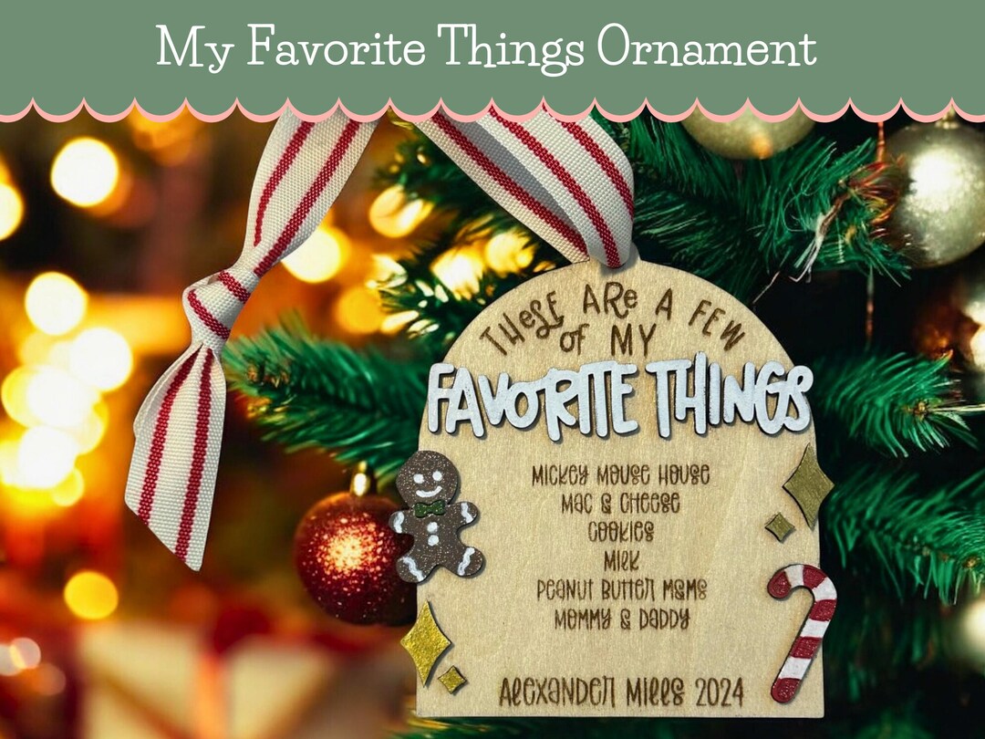 Personalized 'favorite Things' Christmas Ornament: Engraved Wood ...