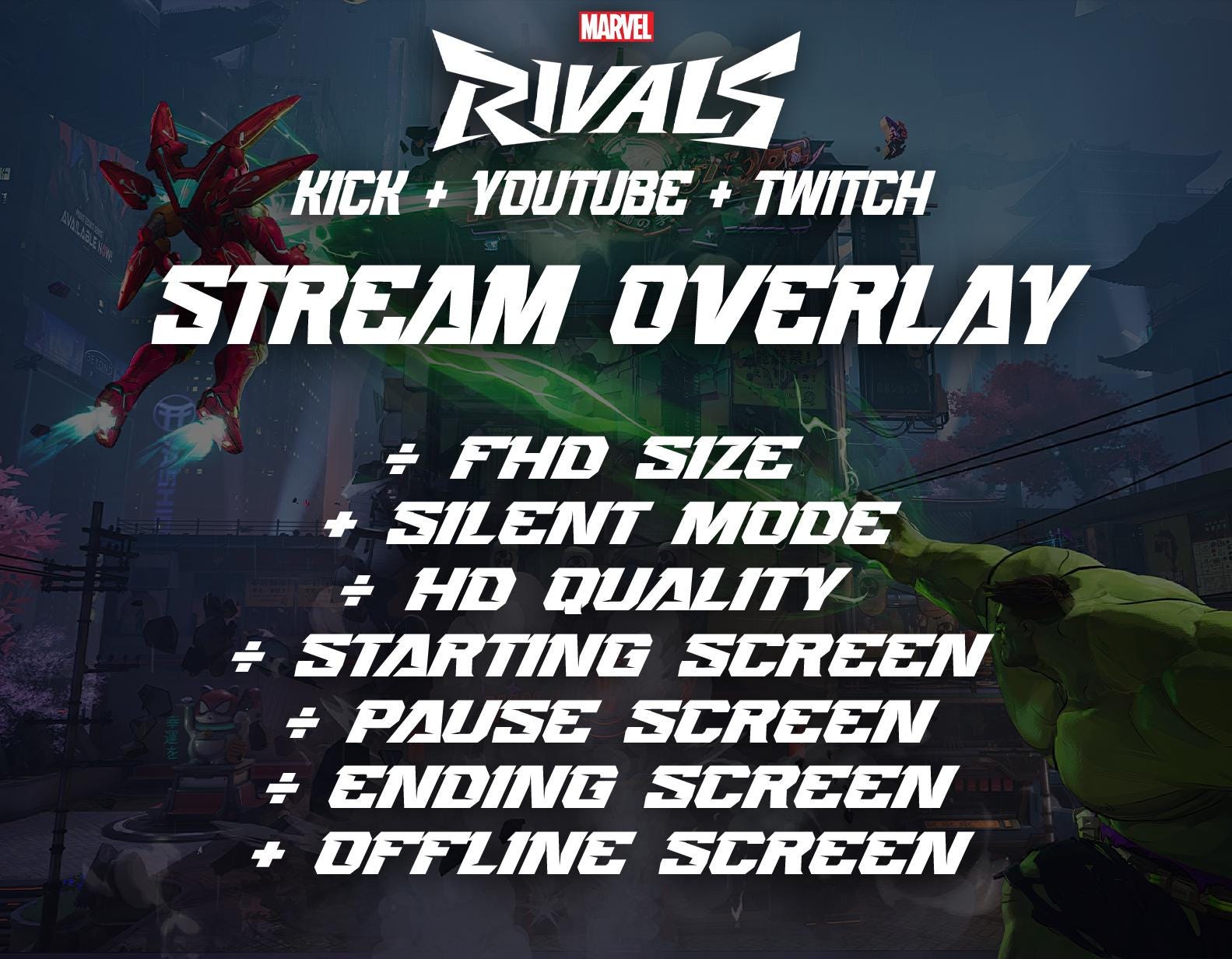 Marvel Rivals Stream Overlay Package | HD Quality | Twitch, Kick ...