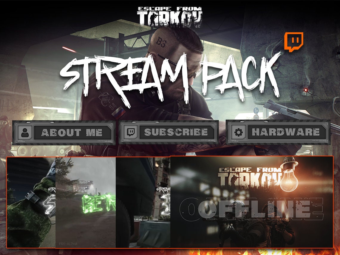 Escape From Tarkov Stream Overlays Package | Tarkov Animated Twitch ...