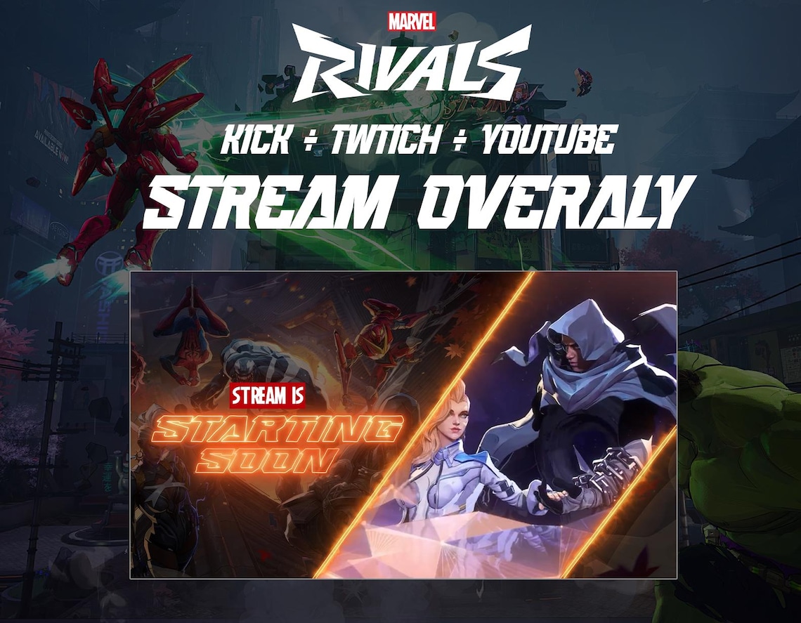 Marvel Rivals Stream Overlay Package | HD Quality | Twitch, Kick ...
