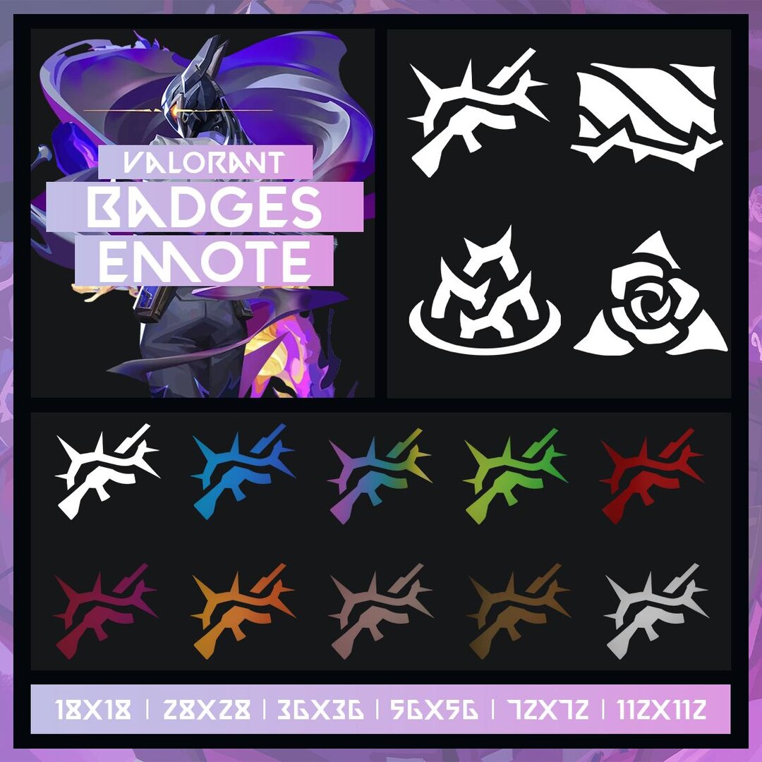Valorant Vyse Themed Sub Badges & Emotes Twitch or Kick Streamer Badges ...