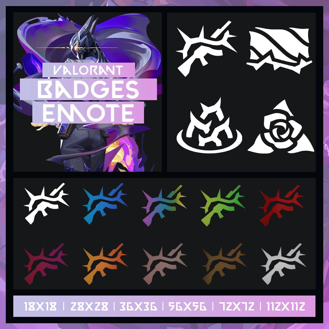Valorant Vyse Themed Sub Badges & Emotes Twitch or Kick Streamer Badges ...