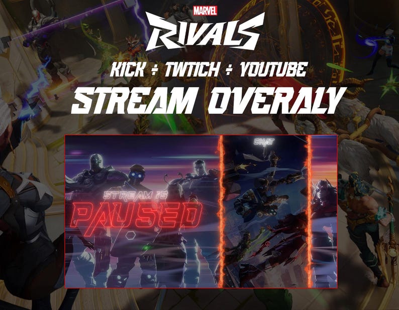 Marvel Rivals Stream Overlay Package | Avengers, Spiderman, Hulk, X-men ...