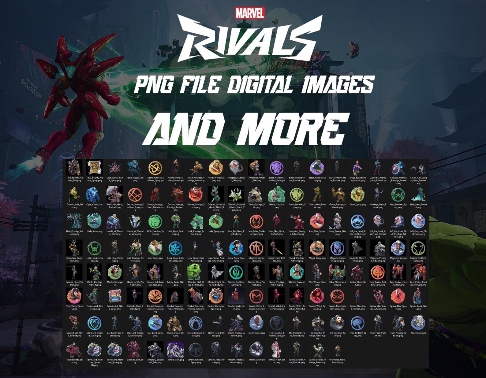 Marvel Rivals PNG Digital Images | 140+ Heroes, Villains & Items ...