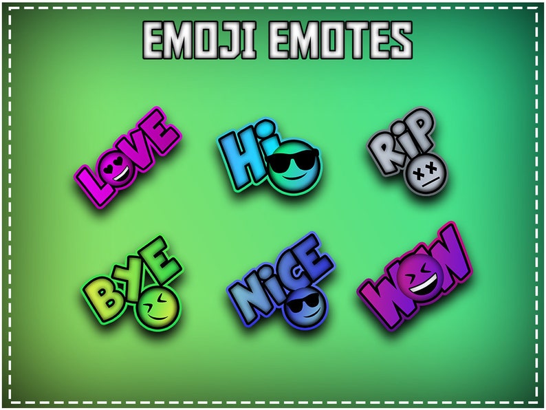 Emoji Emotes Stylised 10x Twitch | Discord | Youtube | Streaming | Cute ...