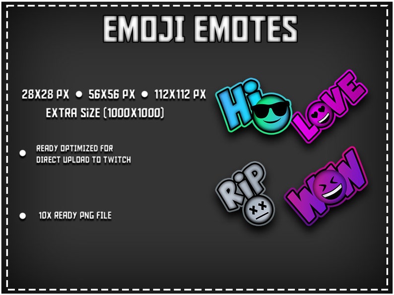 Emoji Emotes Stylised 10x Twitch | Discord | Youtube | Streaming | Cute ...