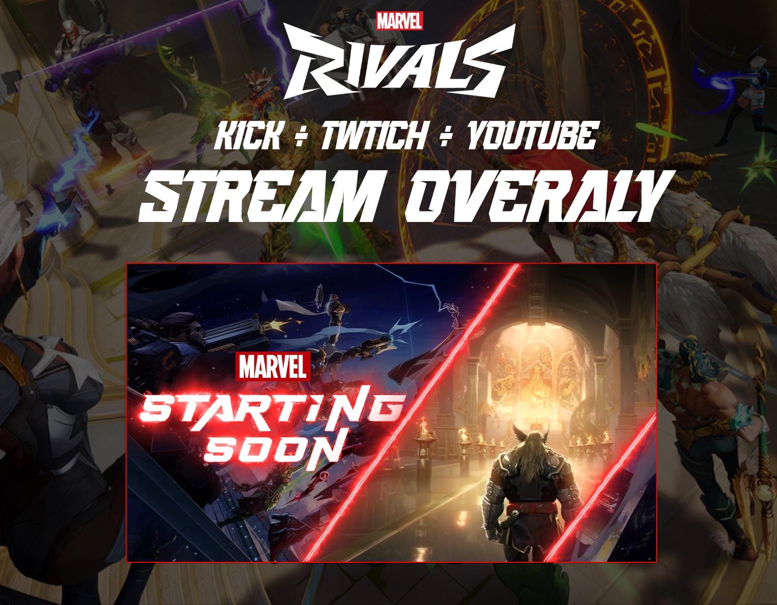 Marvel Rivals Stream Overlay Package | Avengers, Spiderman, Hulk, X-men ...