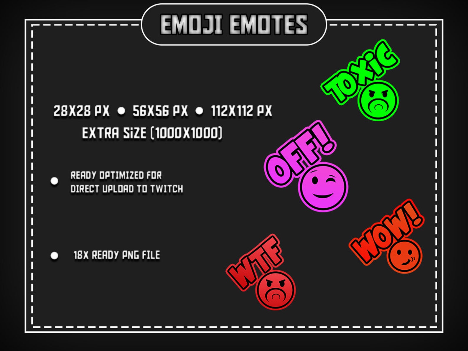 Emoji Stylised 18x Twitch Emotes | Discord | Youtube | Streaming ...