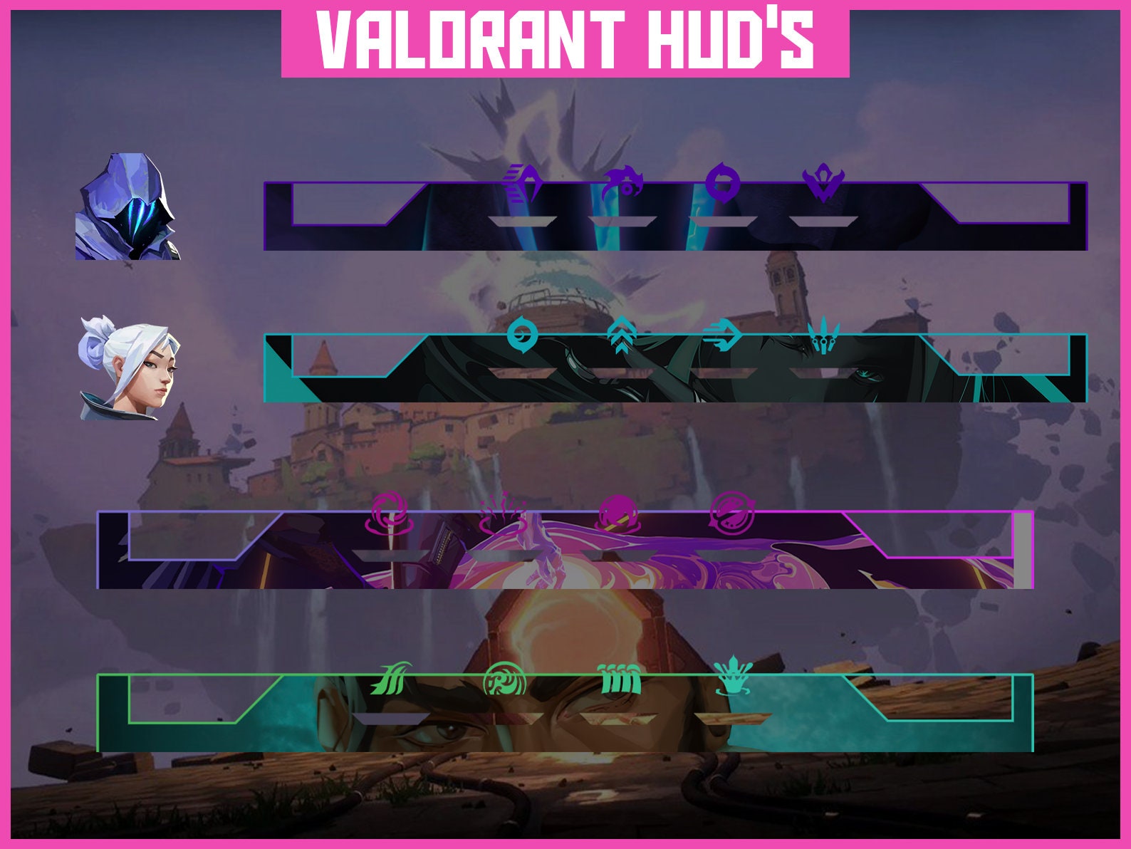 Vyse Update Valorant Hud Overlay Vyse 25 Agent Stream Overlay HUD Package / Twitch Overlay / OBS ...