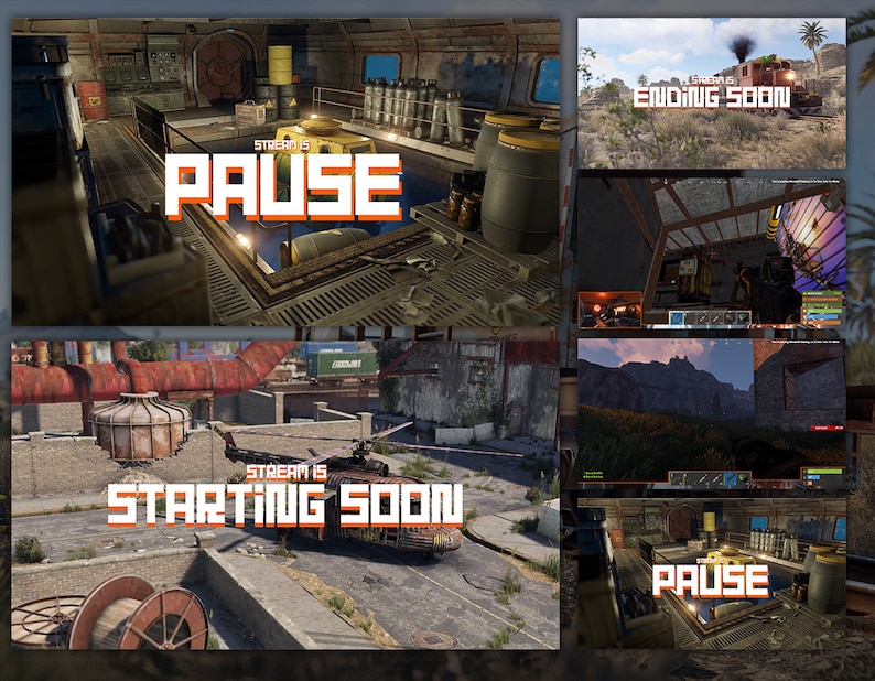 Rust Game Orange Animated Twitch Overlay Package Rust Hud Overlay ...
