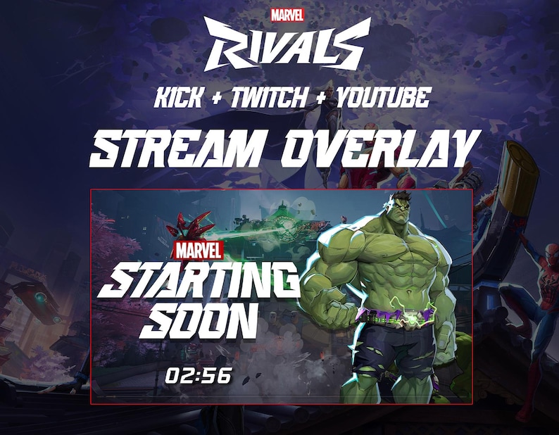 Marvel Rivals Countdown Stream Overlay | Twitch, Youtube, Kick | Cute ...