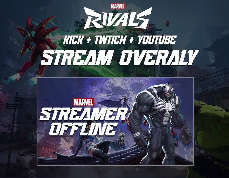Marvel Rivals Stream Overlay Package | HD Quality | Twitch, Kick ...