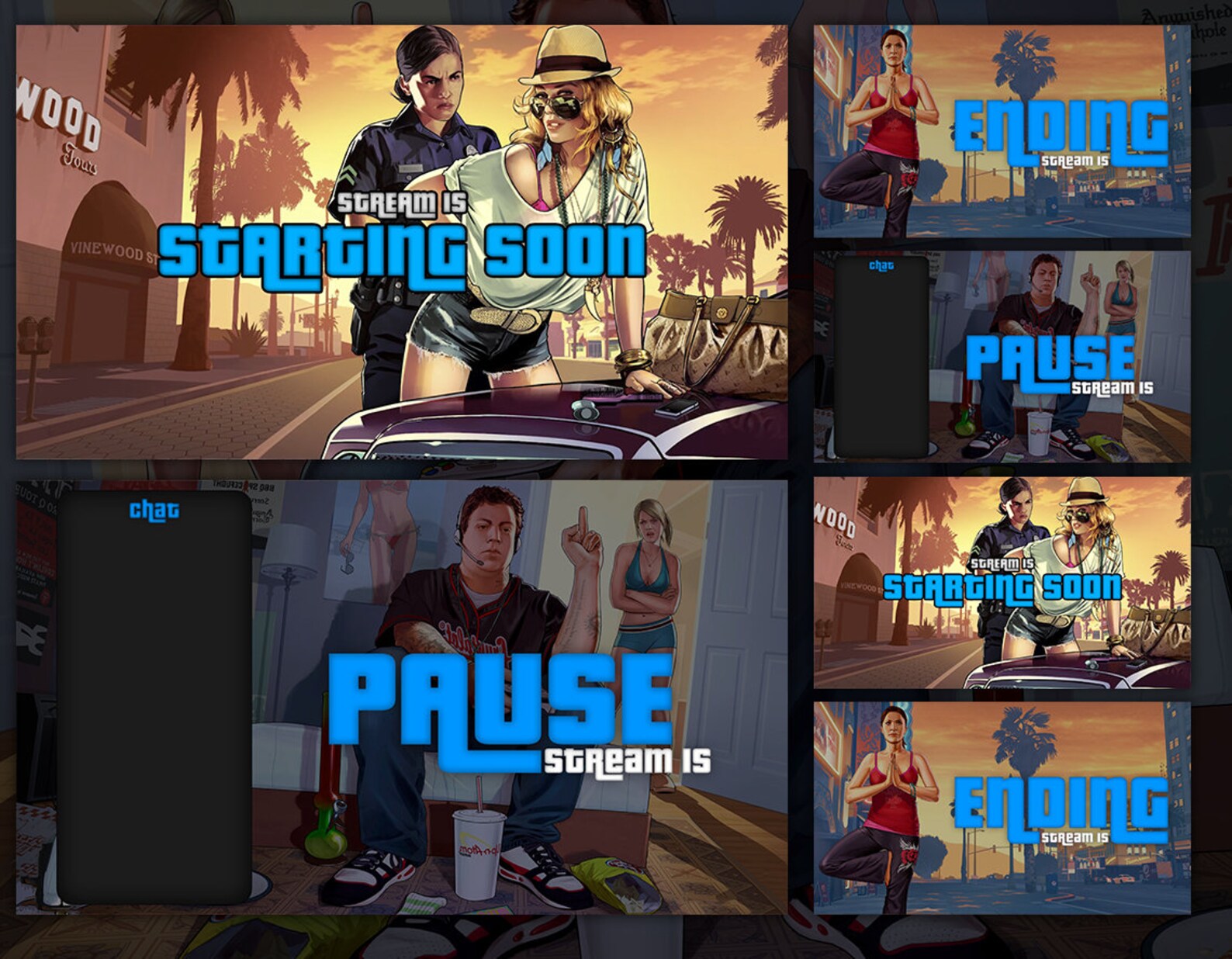 GTA V Fivem Blue Twitch Stream Overlay GTA Animated Twitch Overlay ...