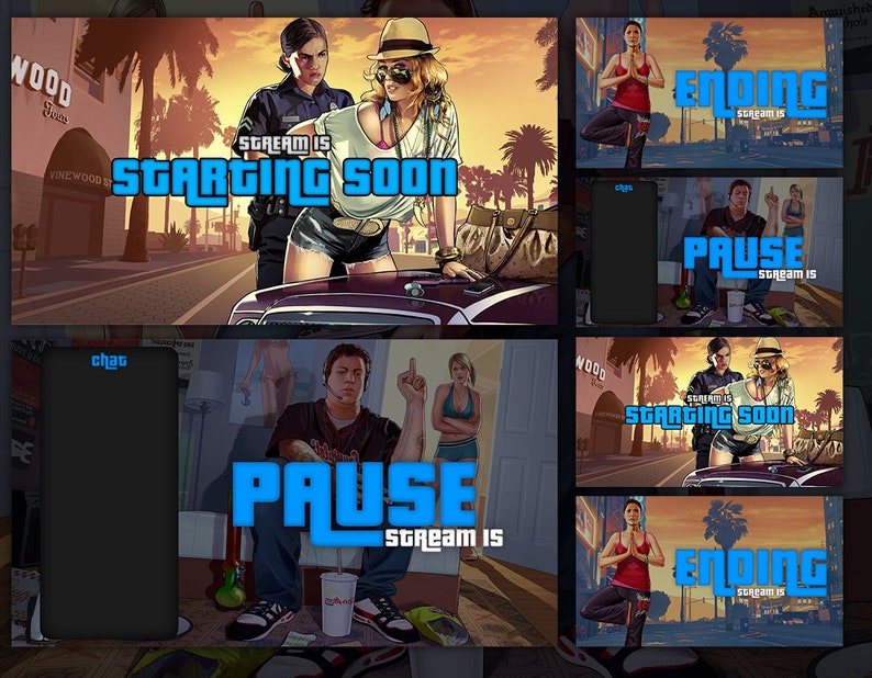 GTA V Fivem Blue Twitch Stream Overlay GTA Animated Twitch Overlay ...