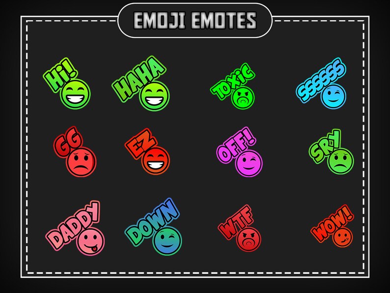 Emoji Stylised 18x Twitch Emotes | Discord | Youtube | Streaming ...