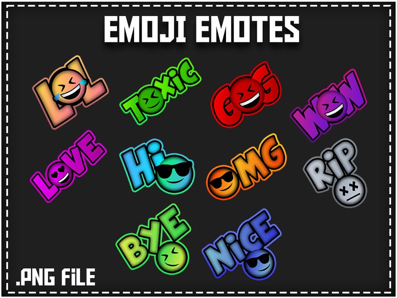 Emoji Emotes Stylised 10x Twitch | Discord | Youtube | Streaming | Cute ...
