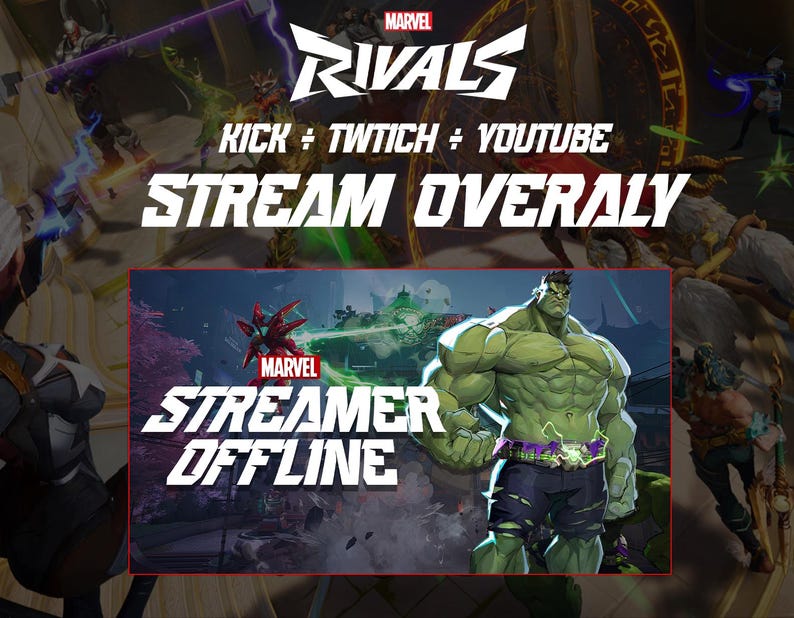 Marvel Rivals Stream Overlay Package | Avengers, Spiderman, Hulk, X-men ...
