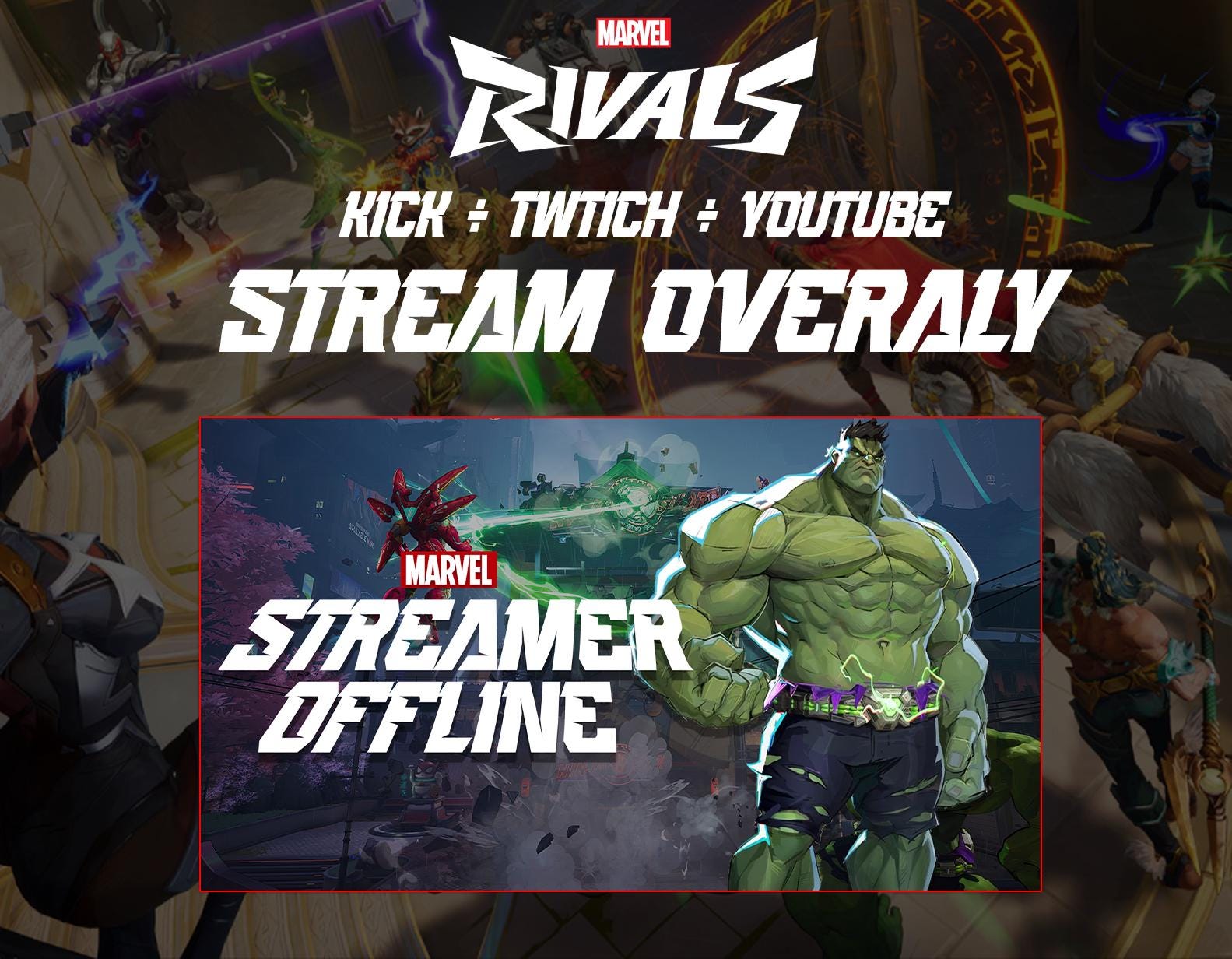 Marvel Rivals Stream Overlay Package Avengers, Spiderman, Hulk, X-men ...