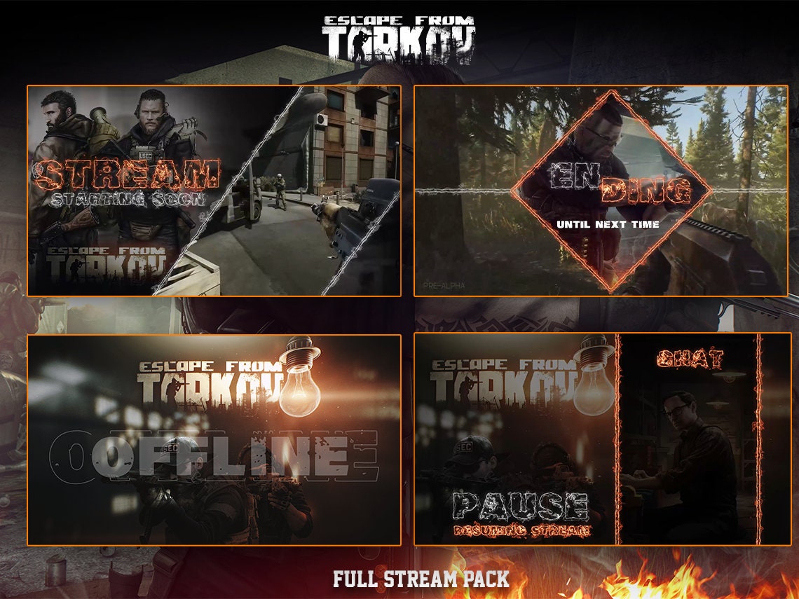 Escape From Tarkov Stream Overlay Package | Webcam | Screens | Panels ...
