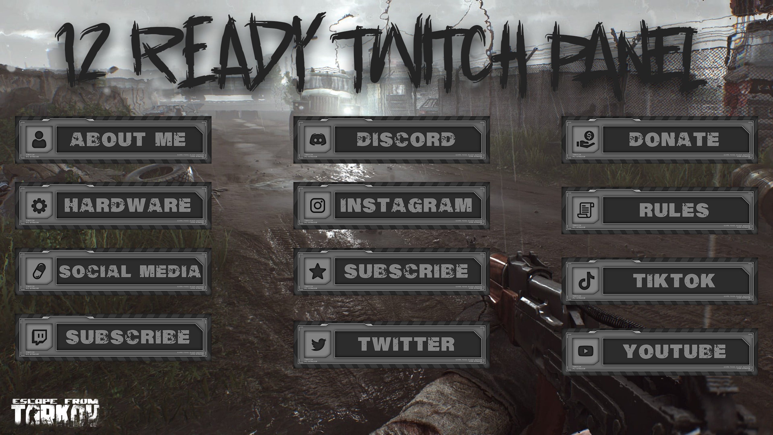 Escape From Tarkov Stream Overlays Package | Tarkov Animated Twitch ...