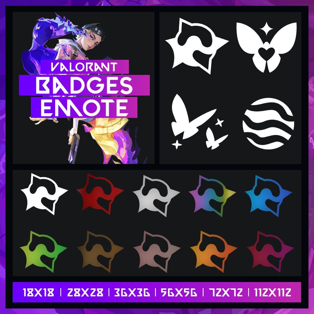 Valorant Clove Themed Sub Badges & Emotes | Twitch or Kick Streamer ...