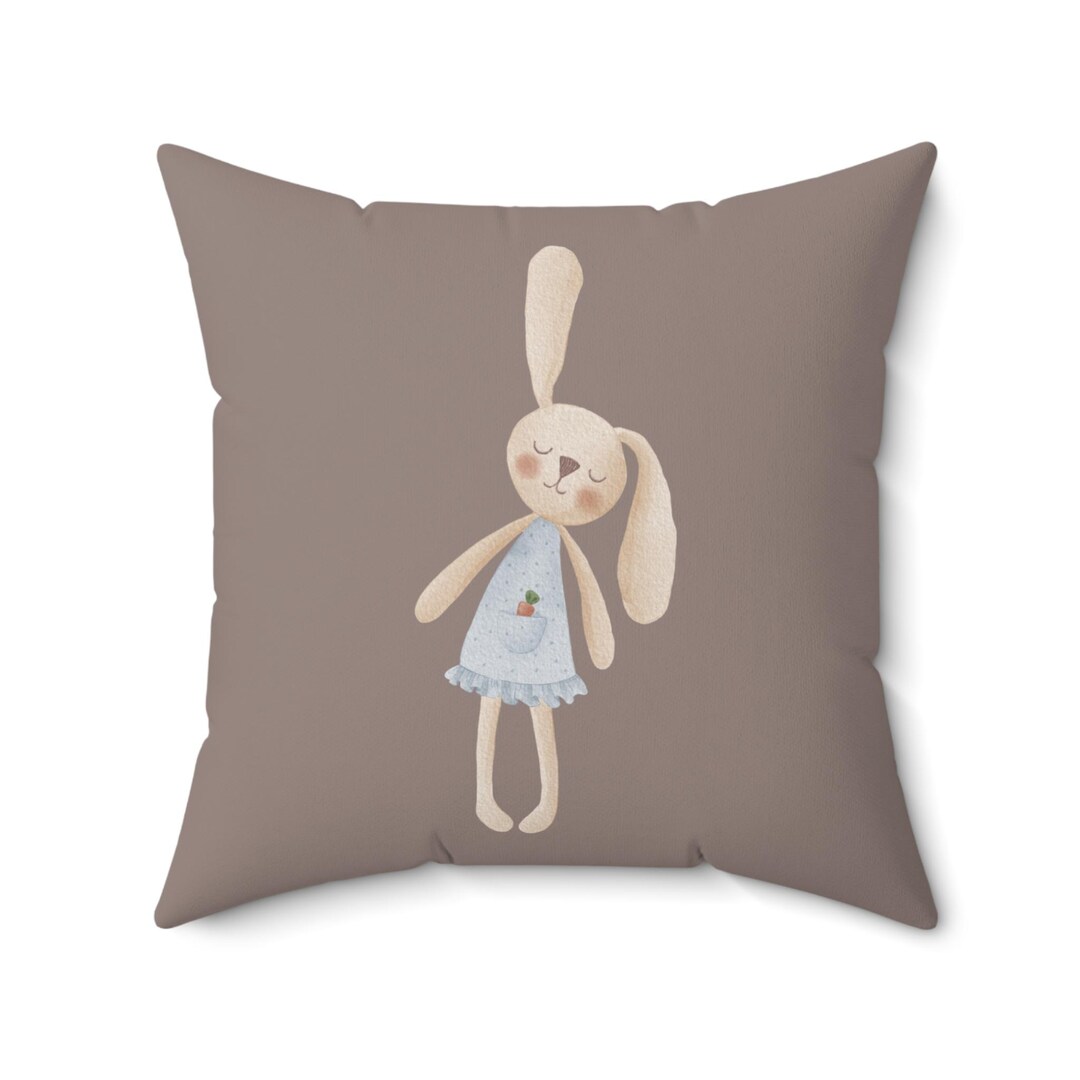 Vintage Rag Doll Rabbit Pillow, Spun Polyester Square Pillow - Etsy
