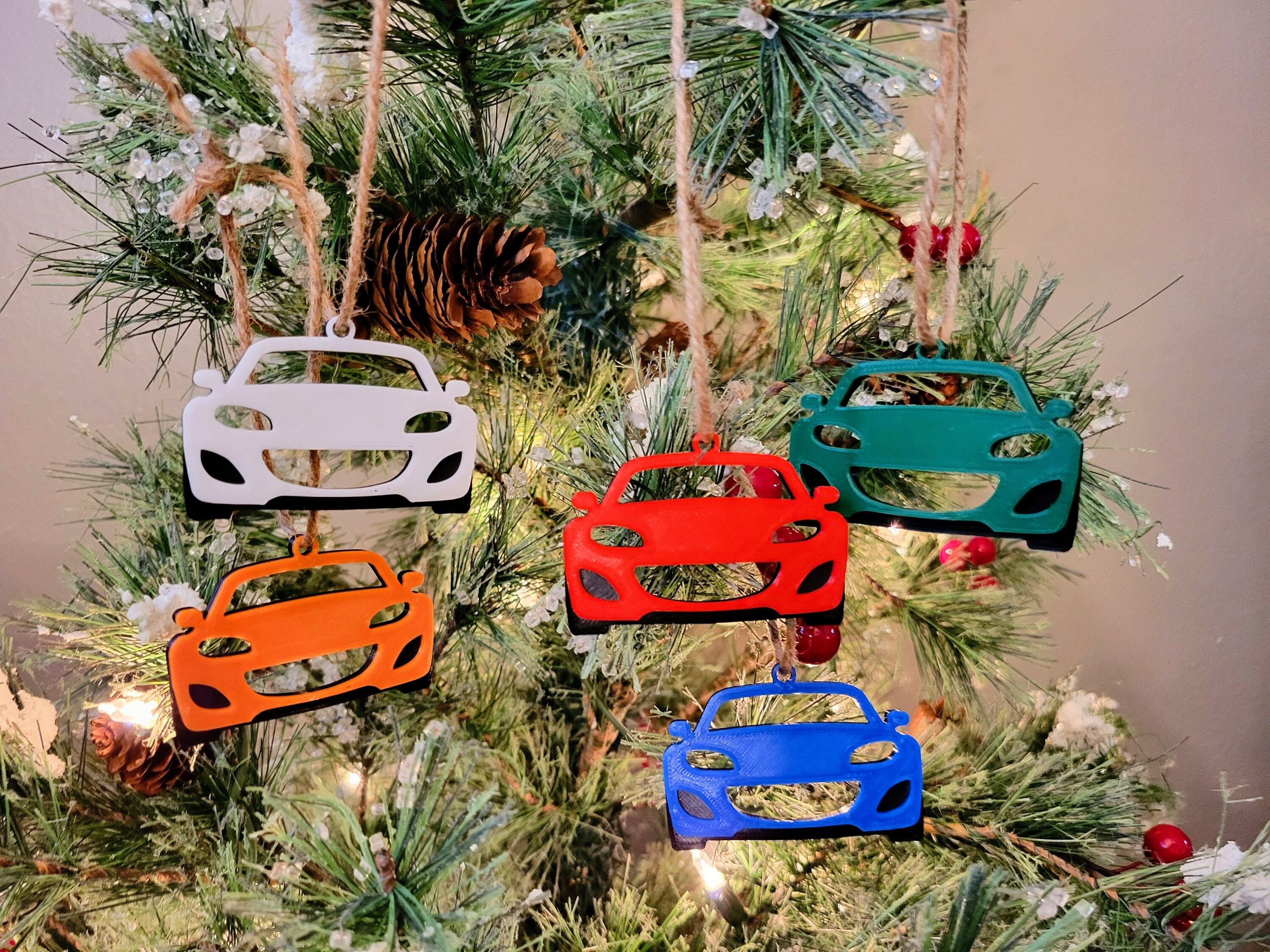 Miata Christmas Ornaments 3D Printed Mazda Miata 13 Colors NC Miata NC1 ...