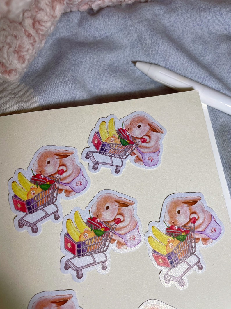 Cute Bunny Stickers, Laptop Stickers, Waterproof Vinyl Sticker - Etsy