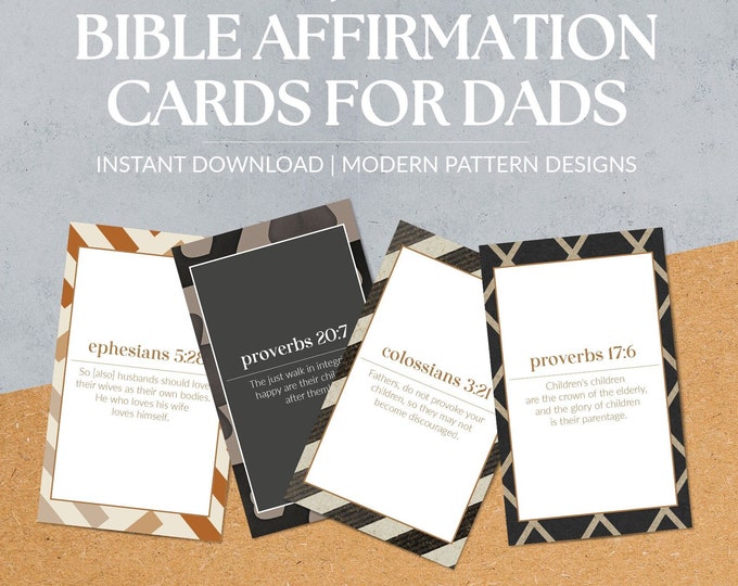 Mens Bible Verse Cards, Printable 3"x 2.5", Instant Download, 9 ...