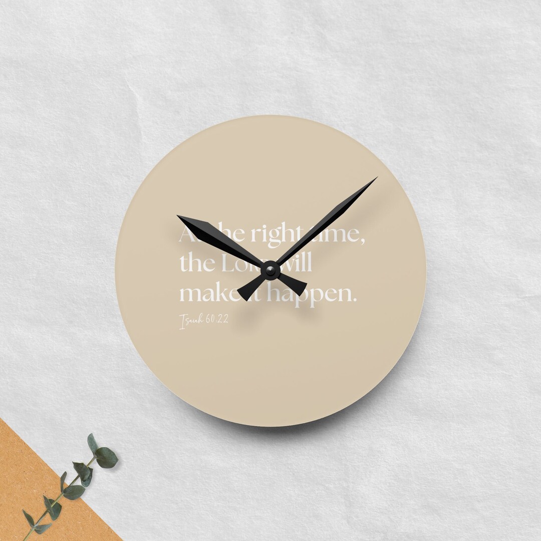 Wall Clock for Christian Home, Bible Affirmation Art Decor, Square and ...
