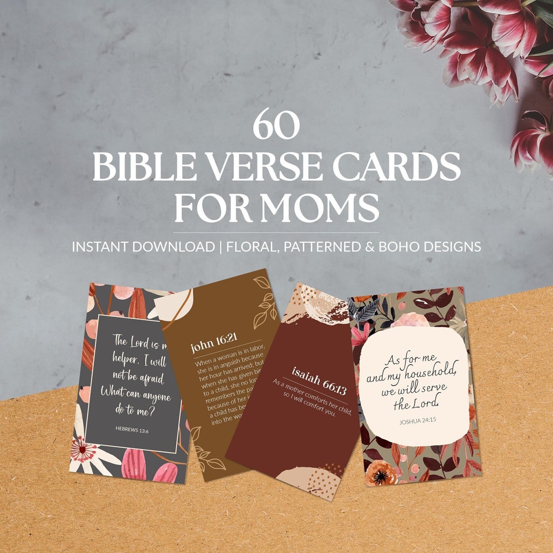 Scripture Cards for Moms, Daily Bible Verses Printout Bundle, Printable ...