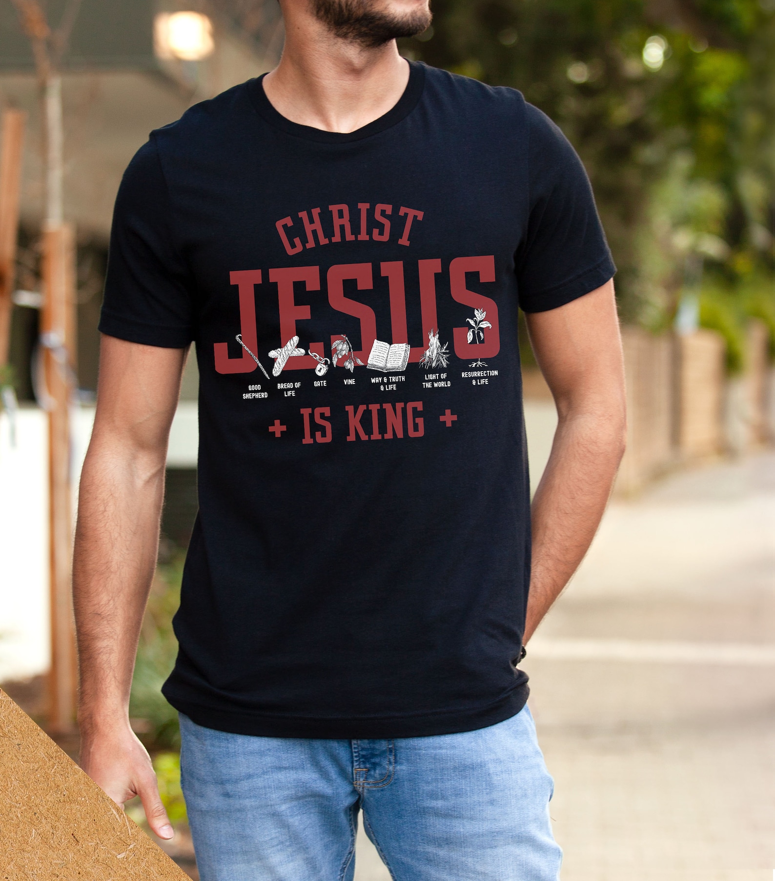 Jesus Christ Shirt for Christian Men, Bible Verse Statement Tee, Gospel ...