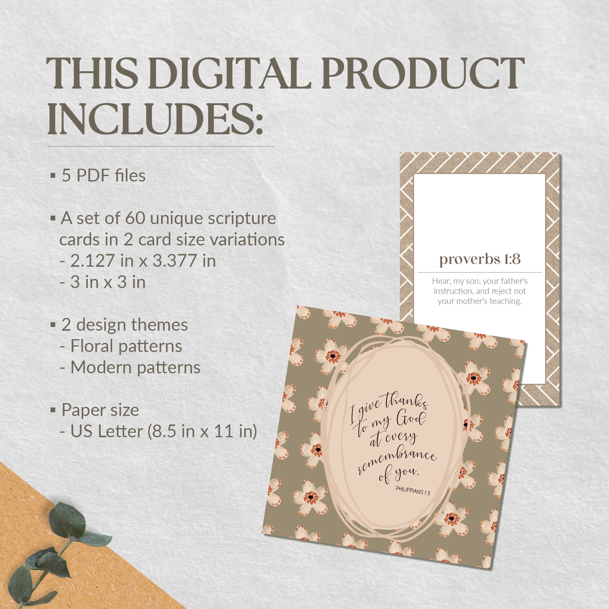 Daily Bible Verse Cards for Mom and Dad, Printable Scripture ...